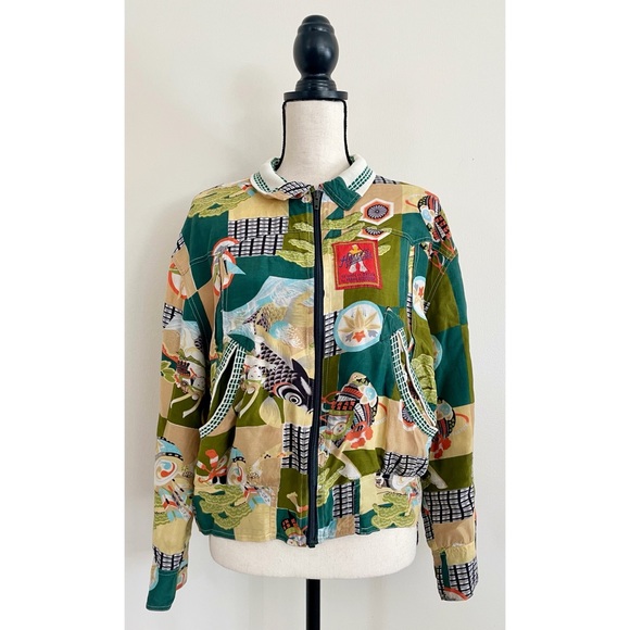 Vintage | Jackets & Coats | Vintage 9s Rare Novelty Print Bomber Jacket ...